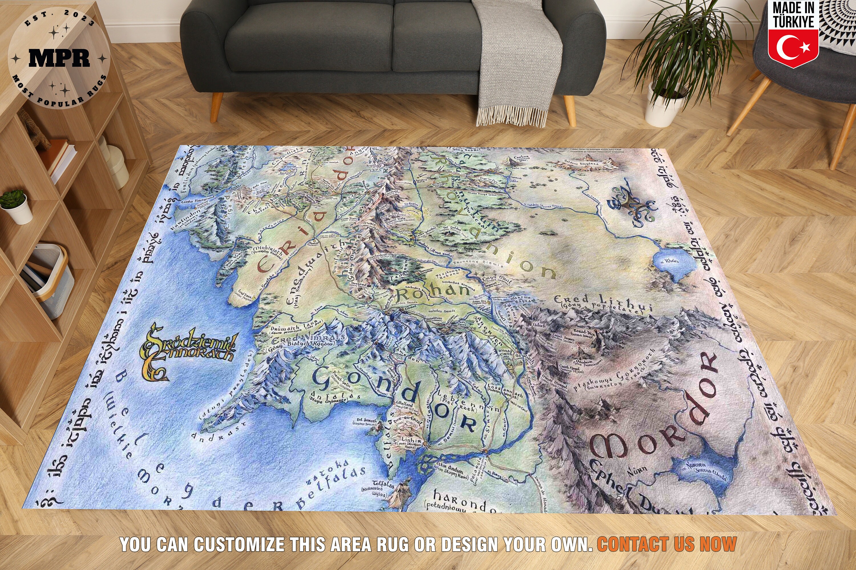 Lord of the Rings Rug, Middle Earth Map Rug , Lord of the Rings Map Rug ...