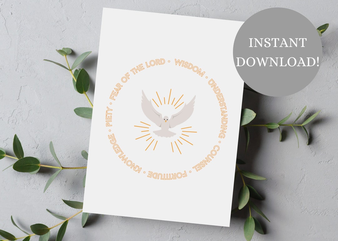 PDF Confirmation Card | Gifts of the Holy Spirit | Sacrament Card ...