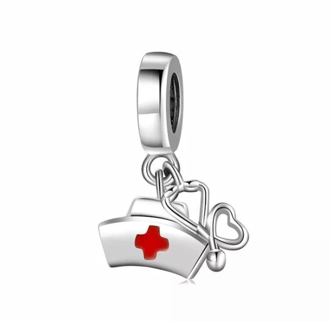 Doctor Nurse Stethoscope Serie & Hat Charm, 925 Sterling Silver Charm, S925 Charm for European ...
