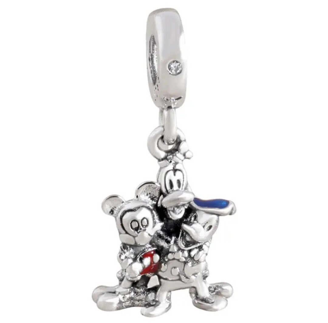 Disney Mickey Donald Goofy Friends Charm, 925 Sterling Silver Charm ...