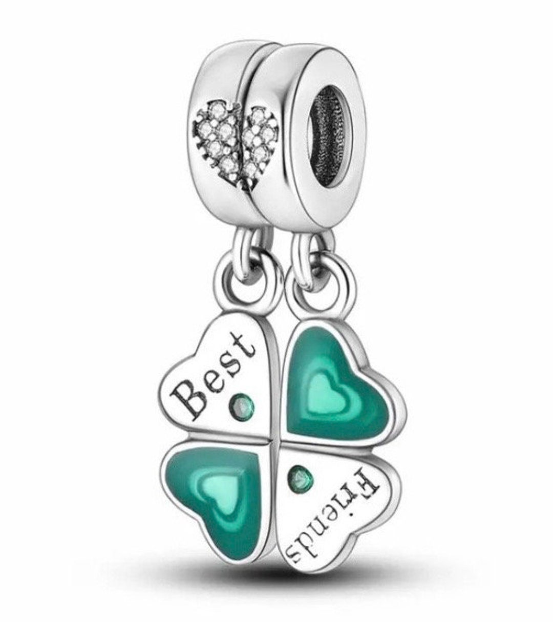 Best Friends Forever Clover Leaf Double Pair Charm for European ...