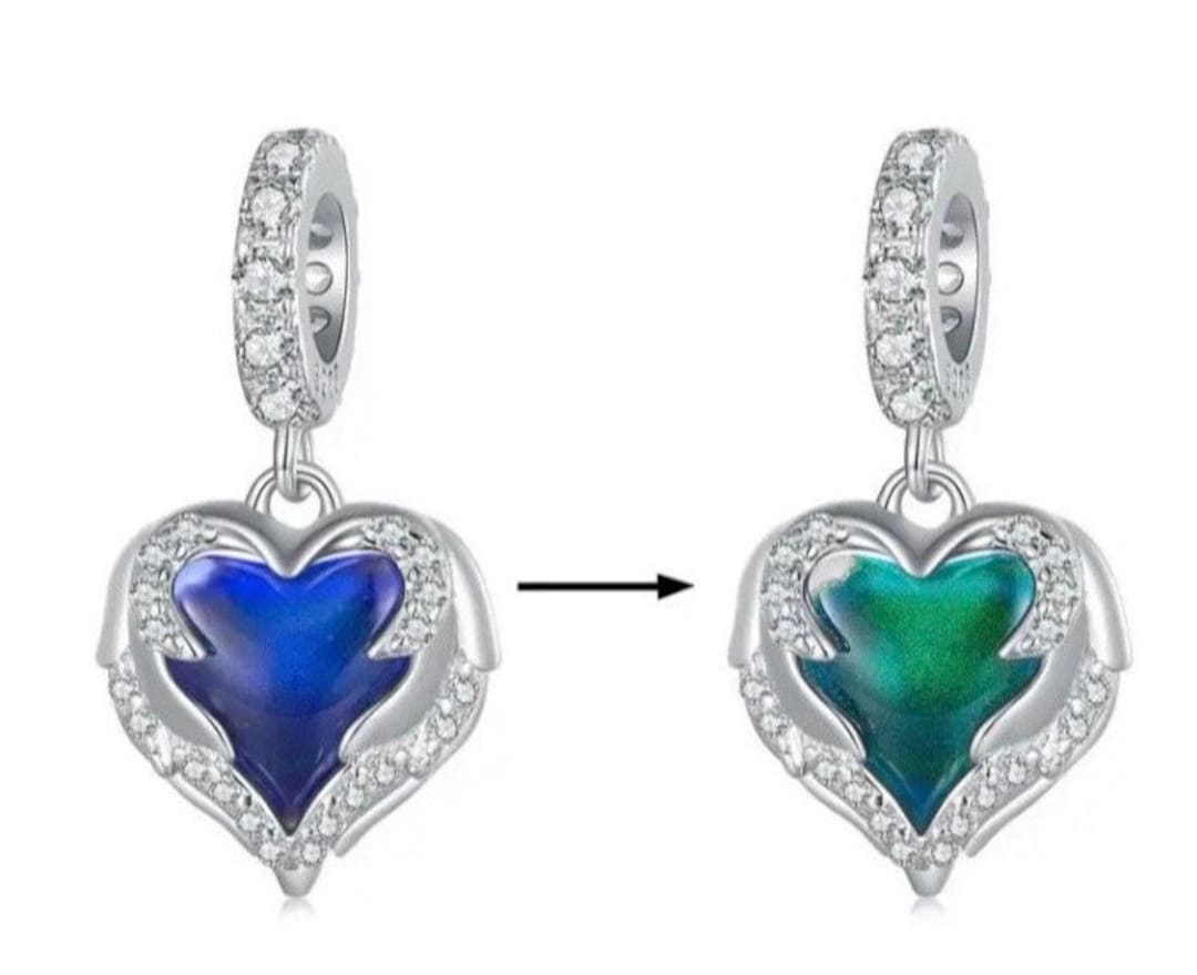 Temperature Changing Color Heart Charm, Mood Colors Charm, Authentic ...