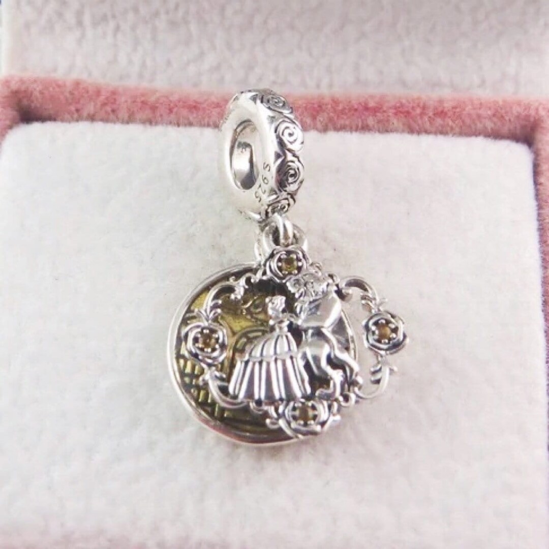 Disney Beauty & Beast Dancing, Sterling Silver S925 Charm, Dangle for ...
