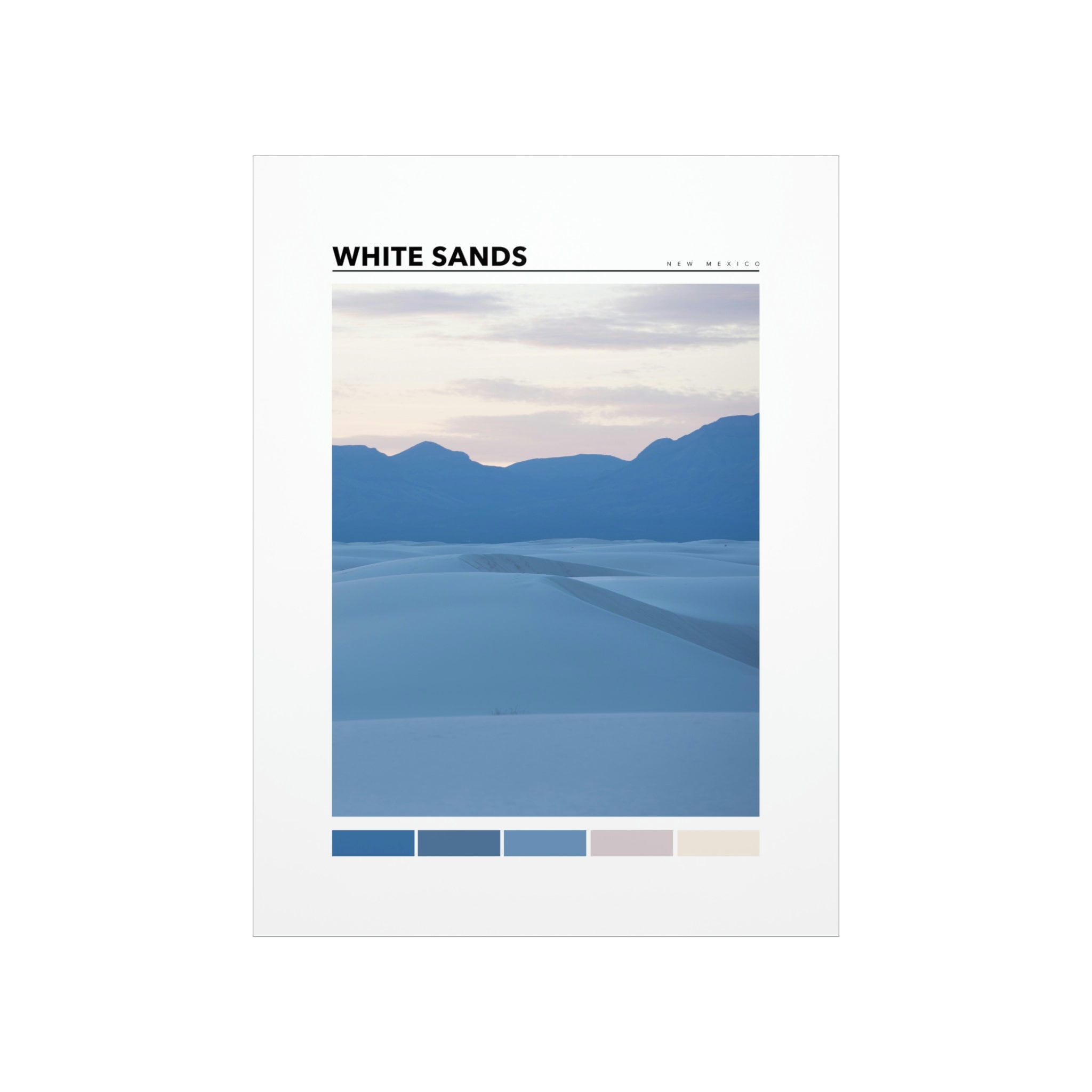 White Sands New Mexico Swatch Poster, White Sands Print, White Sands ...