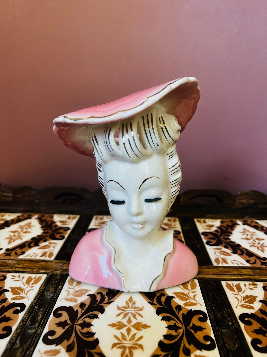 Pink Lady Head Vase - Etsy