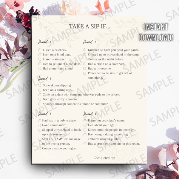 Take a Sip Game - Etsy