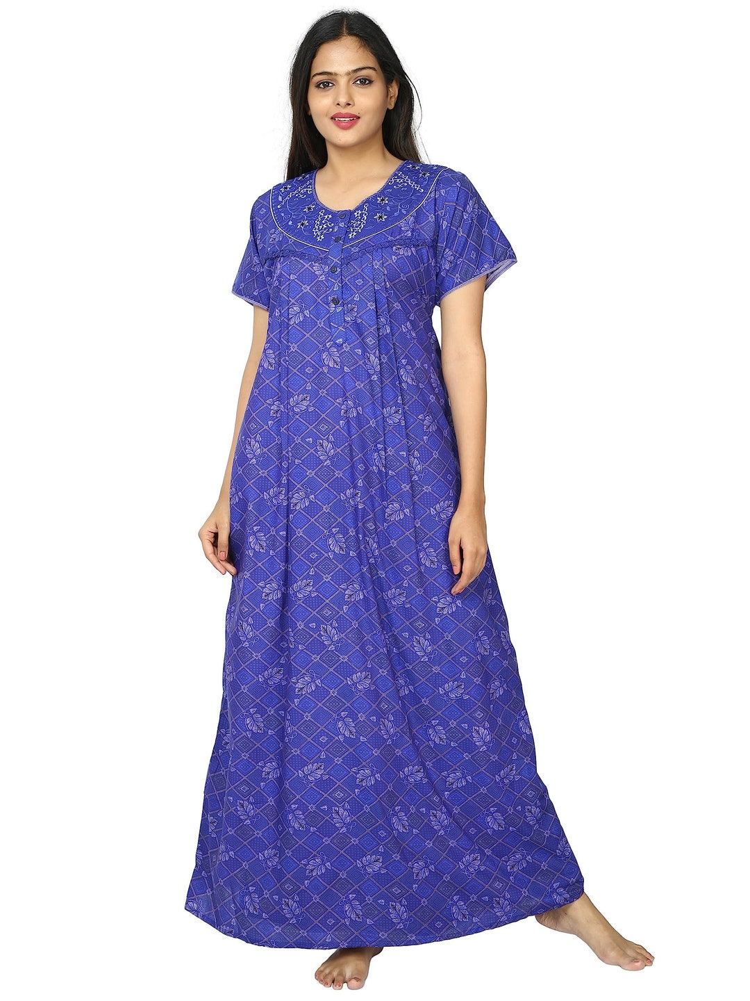 Nightdress Night Gown Women's Poly Viscose All Over - Etsy