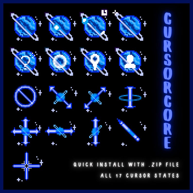 Spacecore BUNDLE Animated Cursors - Full Aesthetic Packs of All 17 ...