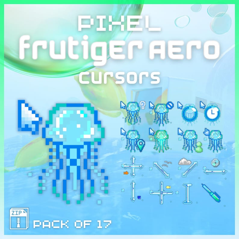 Frutiger Aero Animated Cursors - Full Aesthetic Pack of All 17 States ...