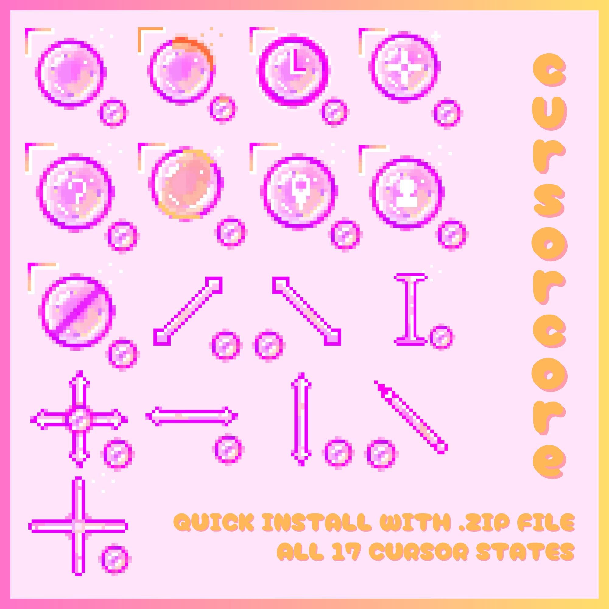 Sunsetcore Mouse Cursors - Full Aesthetic Pack of All 17 States SUNSET ...