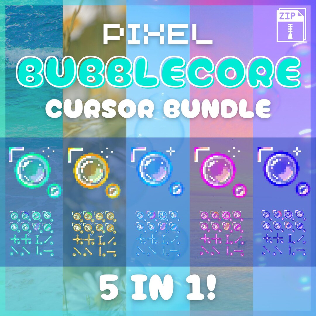 Bubblecore BUNDLE Mouse Cursors - Full Aesthetic Packs of All 17 States ...