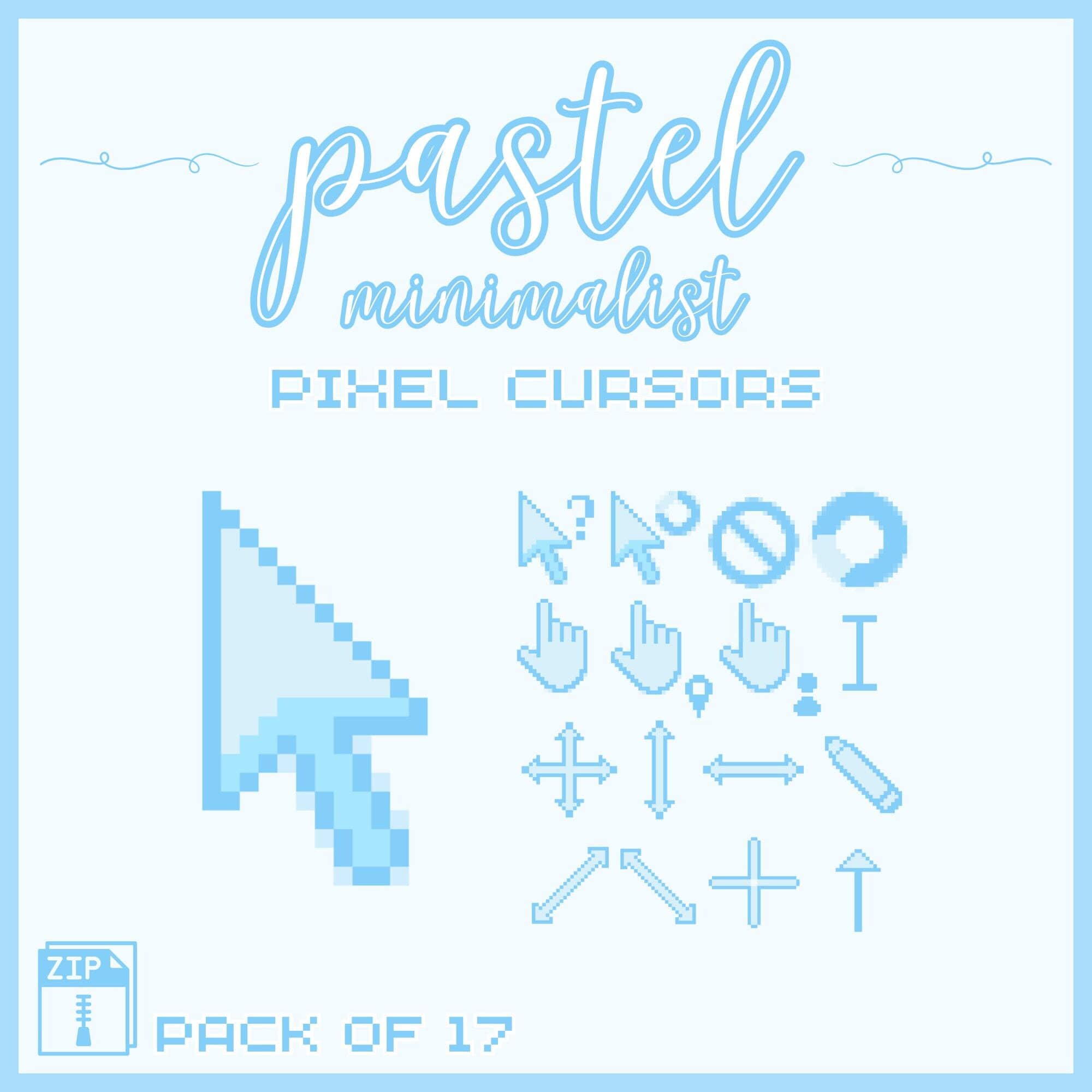 Blue Pastel Mouse Cursors Full Aesthetic Pack Of All 17 States Etsy