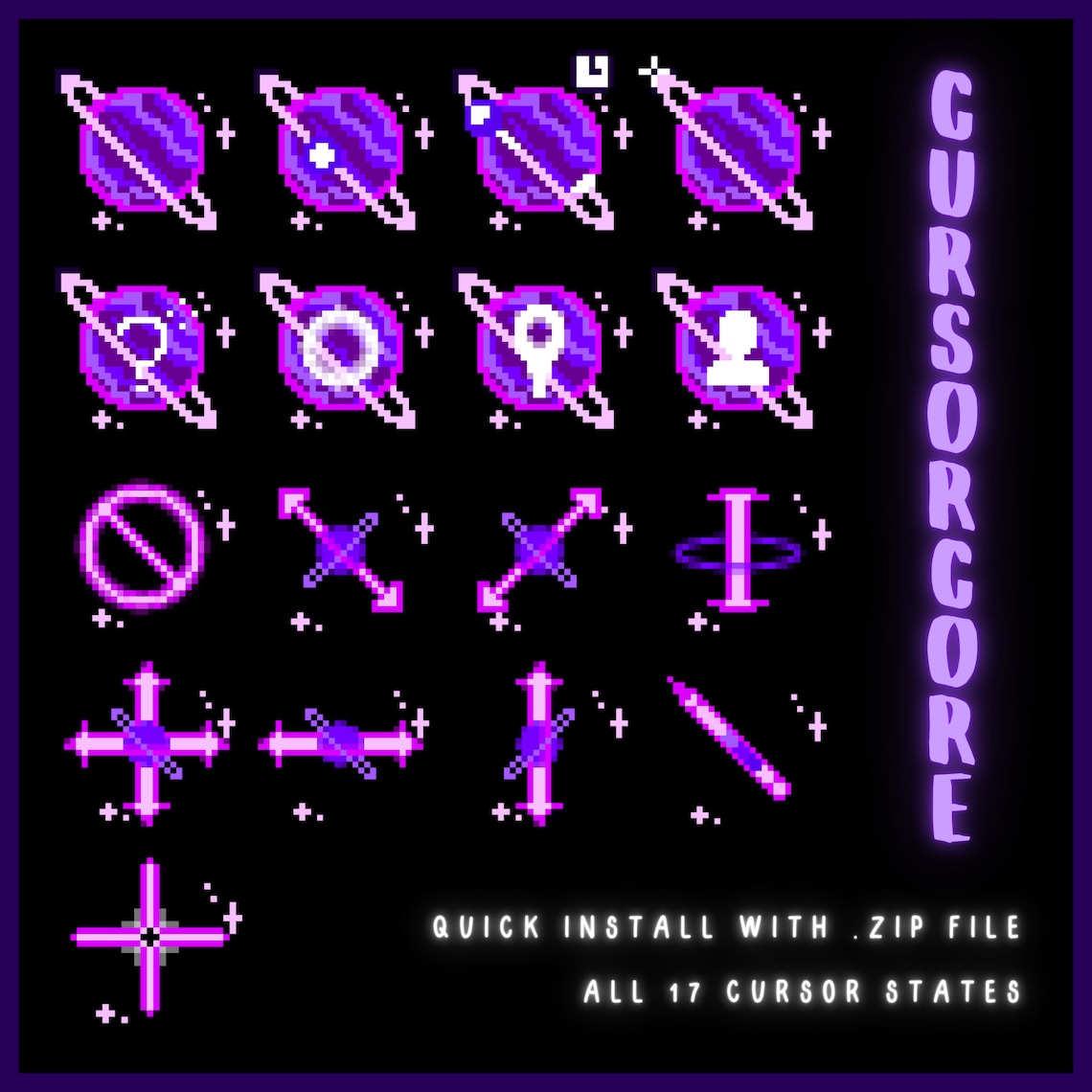 Spacecore Mouse Cursors Full Aesthetic Pack of All 17 States - Etsy