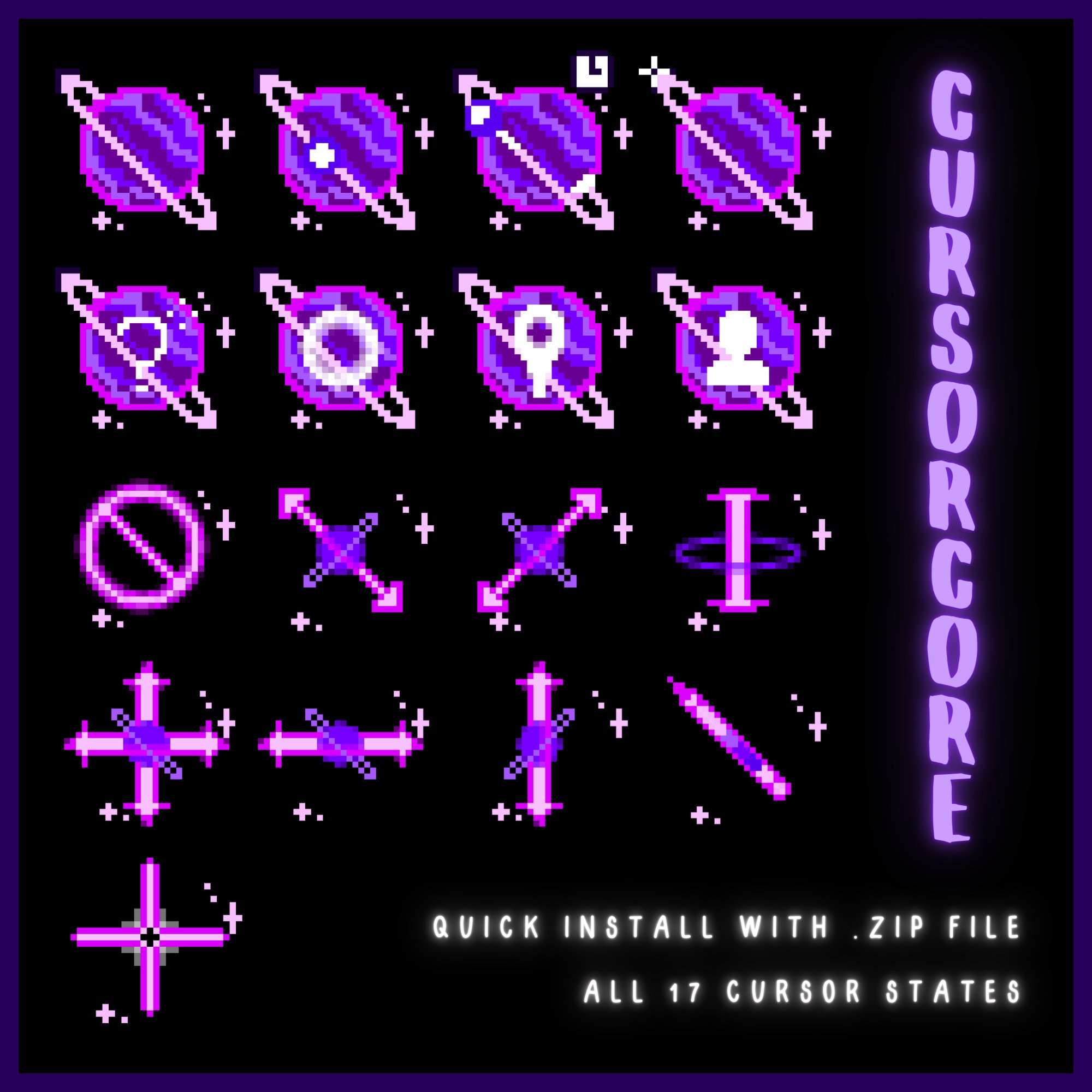 Spacecore Mouse Cursors - Full Aesthetic Pack of All 17 States - Etsy