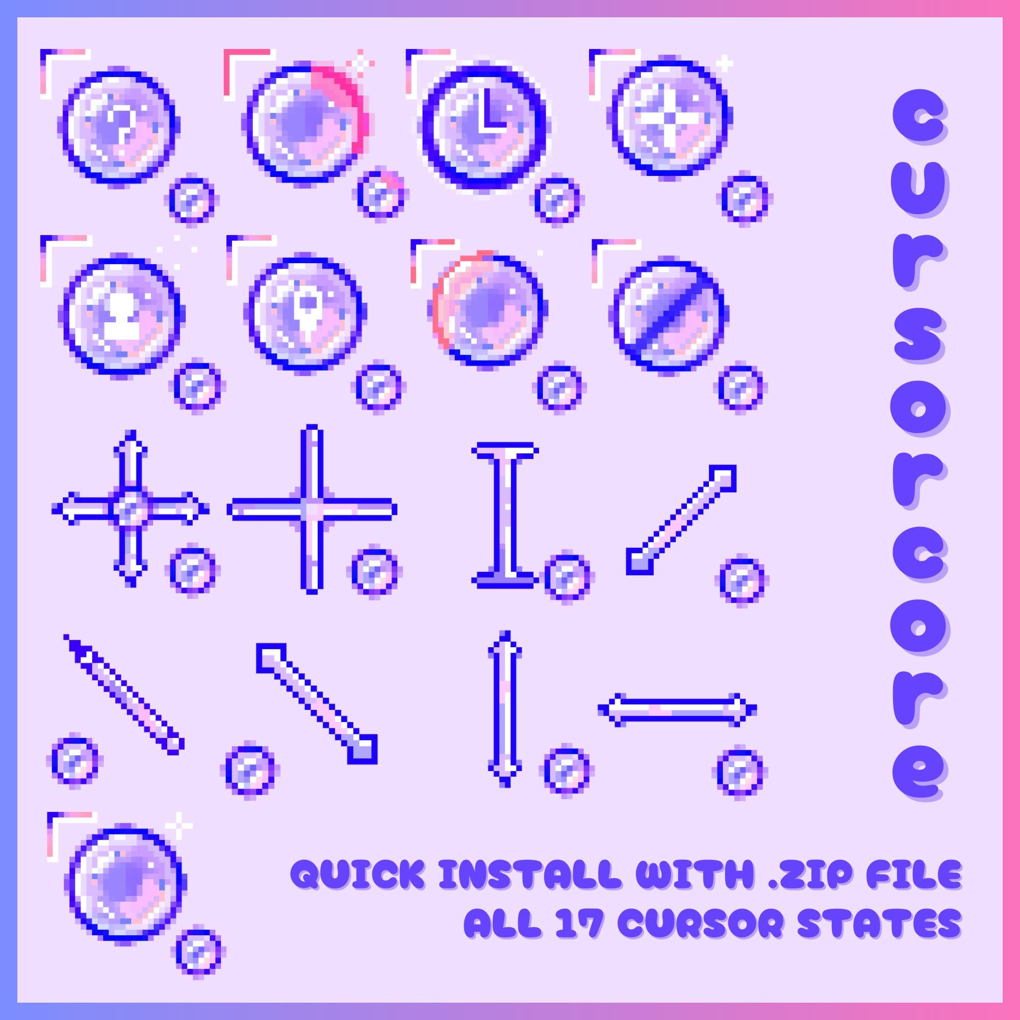 Bubblecore BUNDLE Mouse Cursors - Full Aesthetic Packs of All 17 States ...