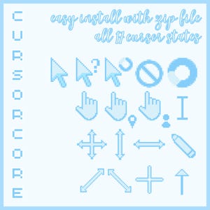 Blue Pastel Mouse Cursors - Full Aesthetic Pack of All 17 States - Etsy