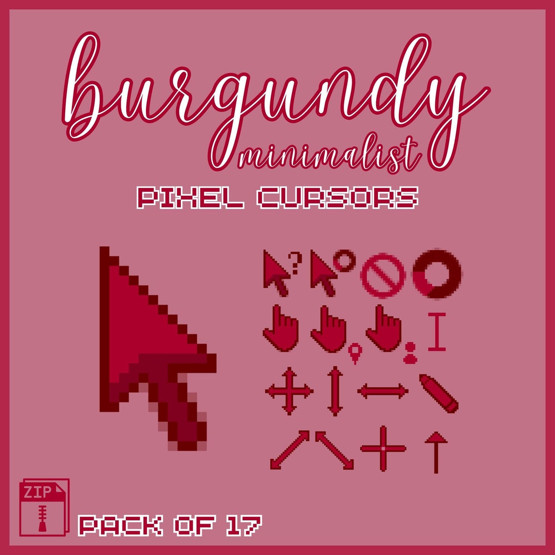 Burgundy Mouse Cursors - Full Aesthetic Pack of All 17 States - Etsy