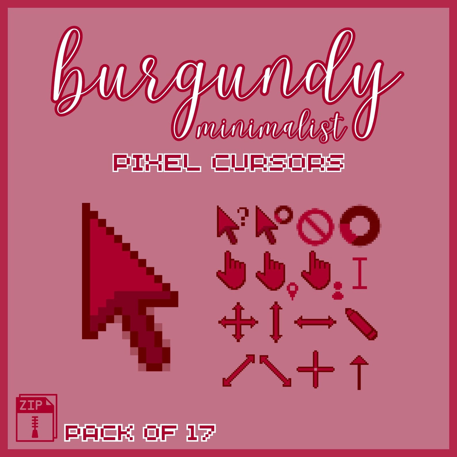 Burgundy Mouse Cursors - Full Aesthetic Pack of All 17 States - Etsy