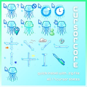 Frutiger Aero Mouse Cursors - Full Aesthetic Pack of All 17 States - Etsy