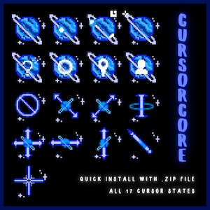 Spacecore Mouse Cursors - Full Aesthetic Pack of All 17 States BLUE - Etsy