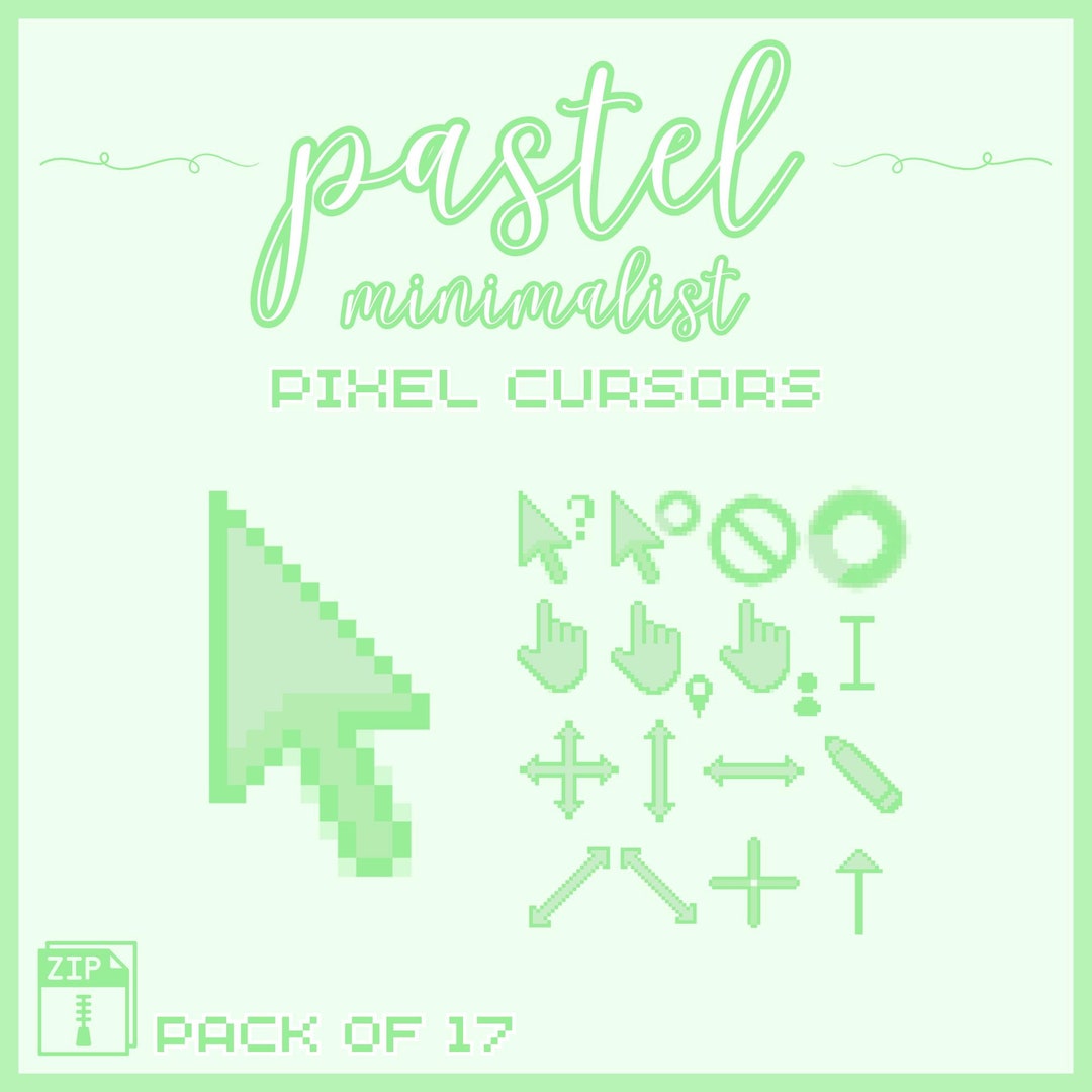 Green Pastel Mouse Cursors - Full Aesthetic Pack of All 17 States - Etsy