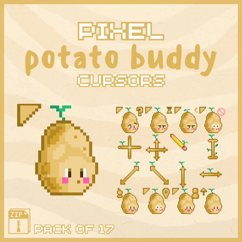 Potato Buddy Cursors - Full Pixel Art Pack of All 17 States - Etsy