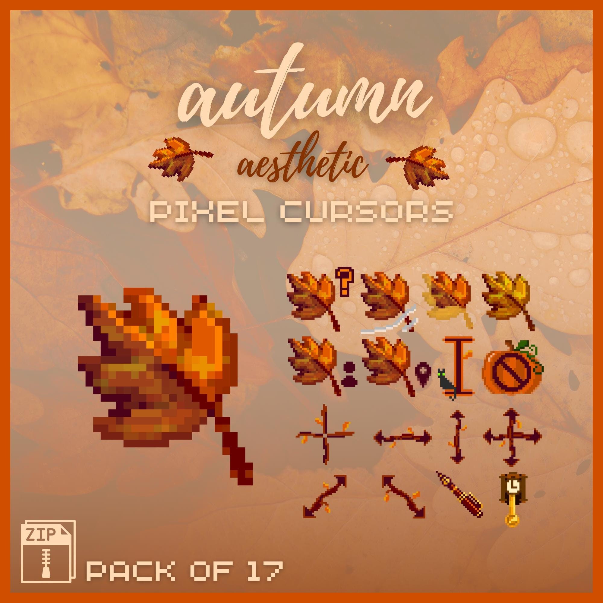 Autumn Leaf Mouse Cursors - Full Aesthetic Pack of All 17 States - Etsy
