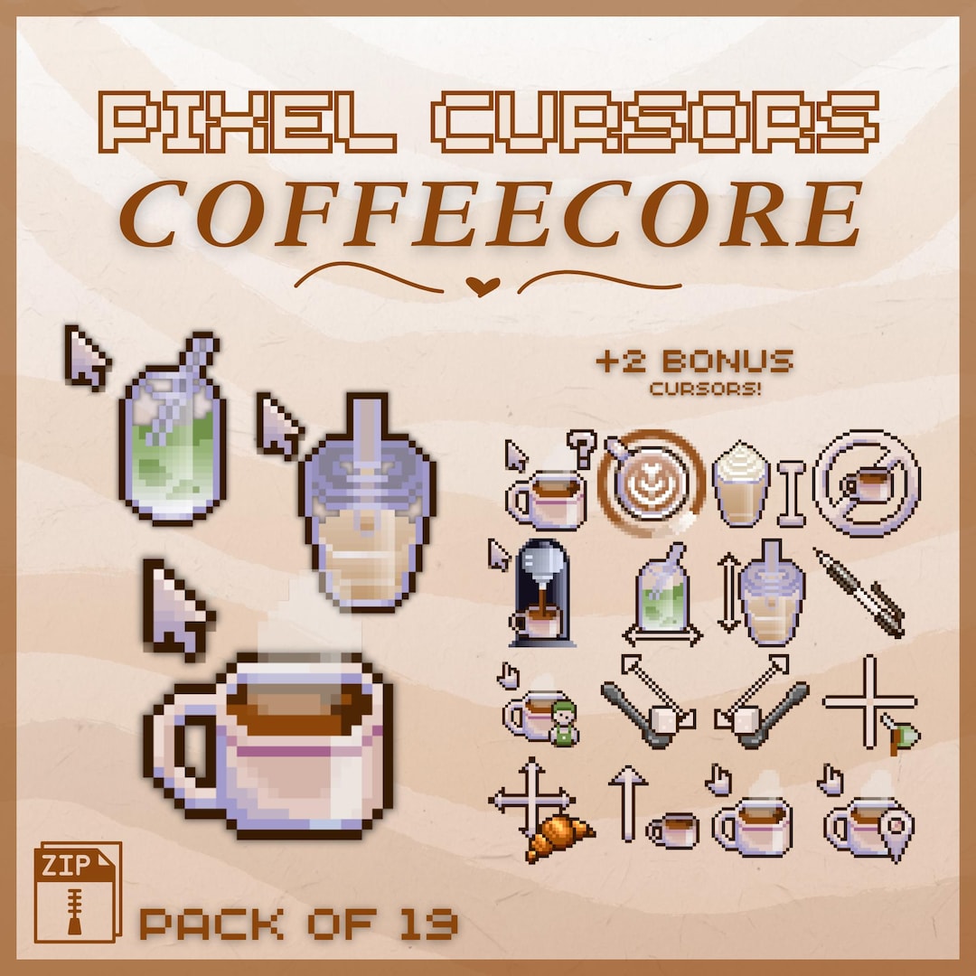 Coffeecore Animated Cursors - Full Aesthetic Pack of All 17 States - Etsy