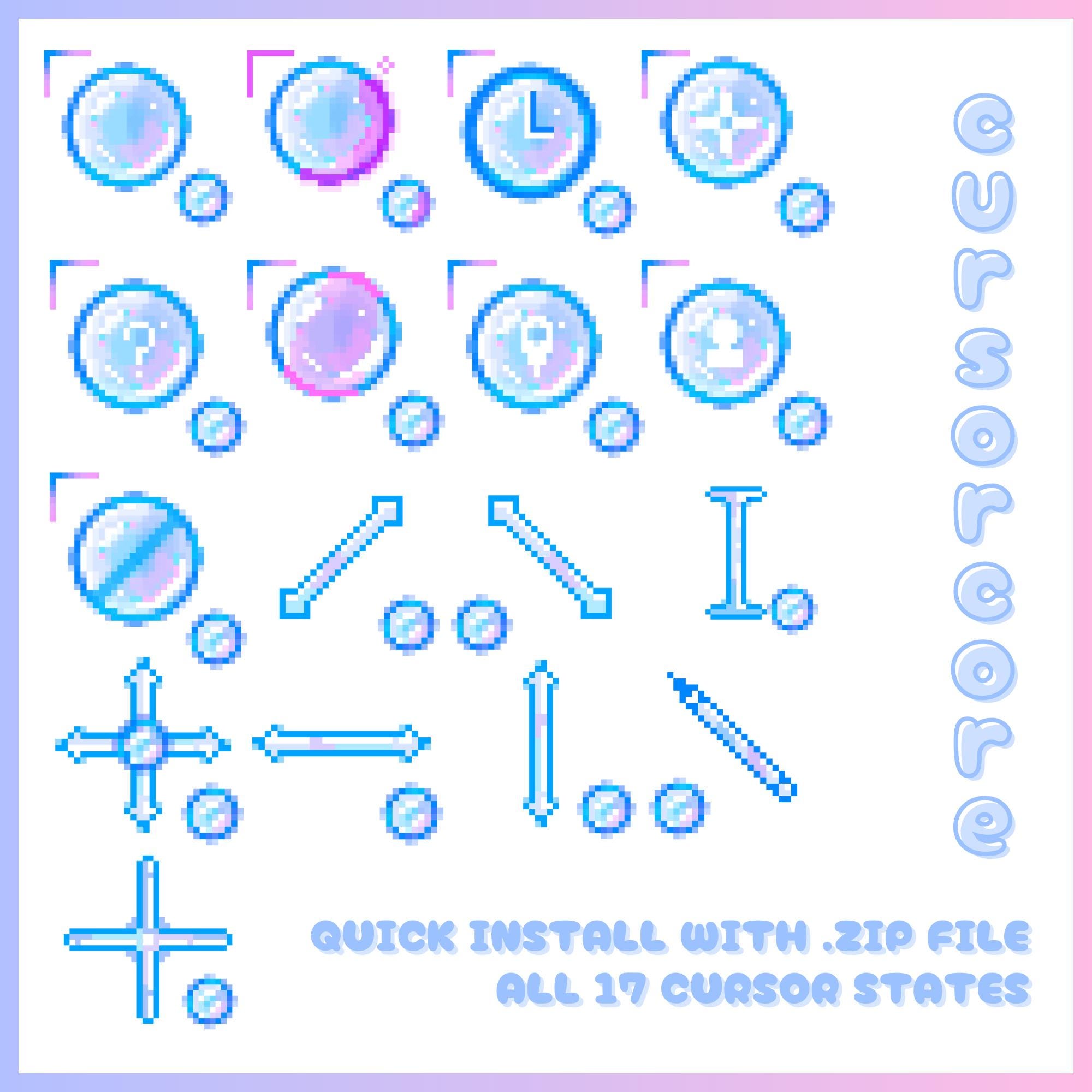 Bubblecore BUNDLE Mouse Cursors - Full Aesthetic Packs of All 17 States ...