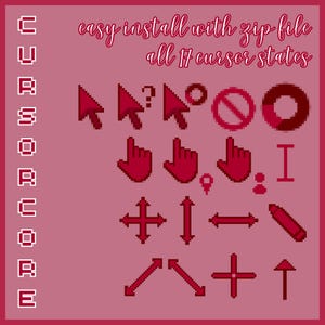 Burgundy Mouse Cursors - Full Aesthetic Pack of All 17 States - Etsy