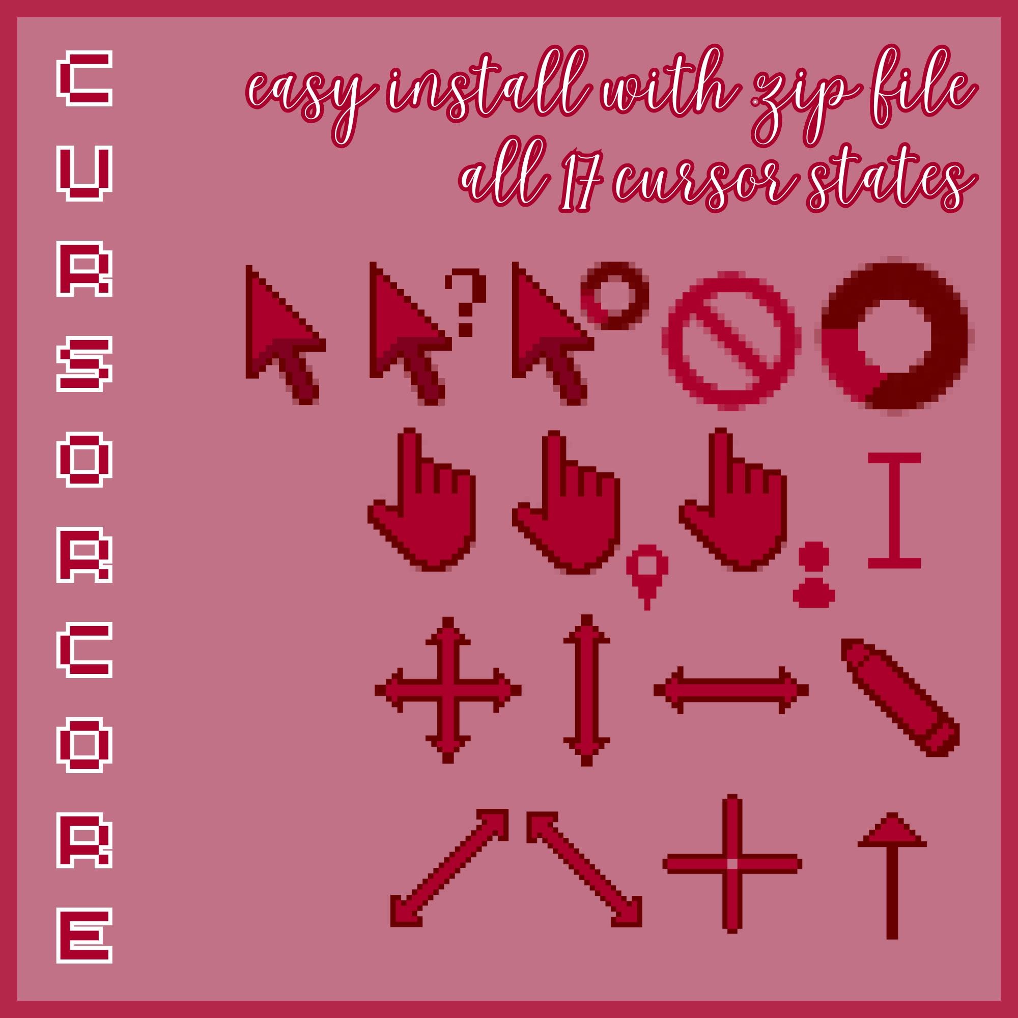 Burgundy Mouse Cursors - Full Aesthetic Pack of All 17 States - Etsy