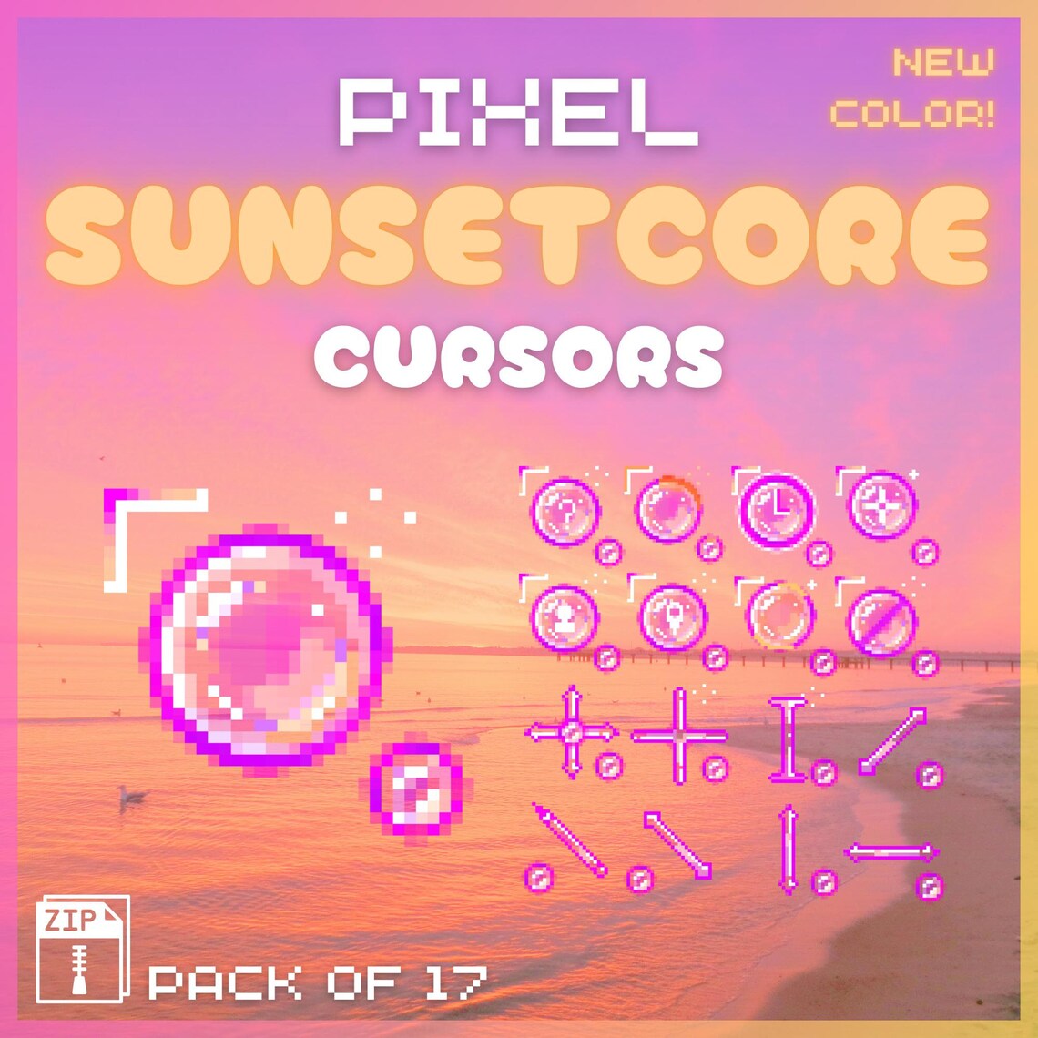 Sunsetcore Mouse Cursors - Full Aesthetic Pack of All 17 States SUNSET ...