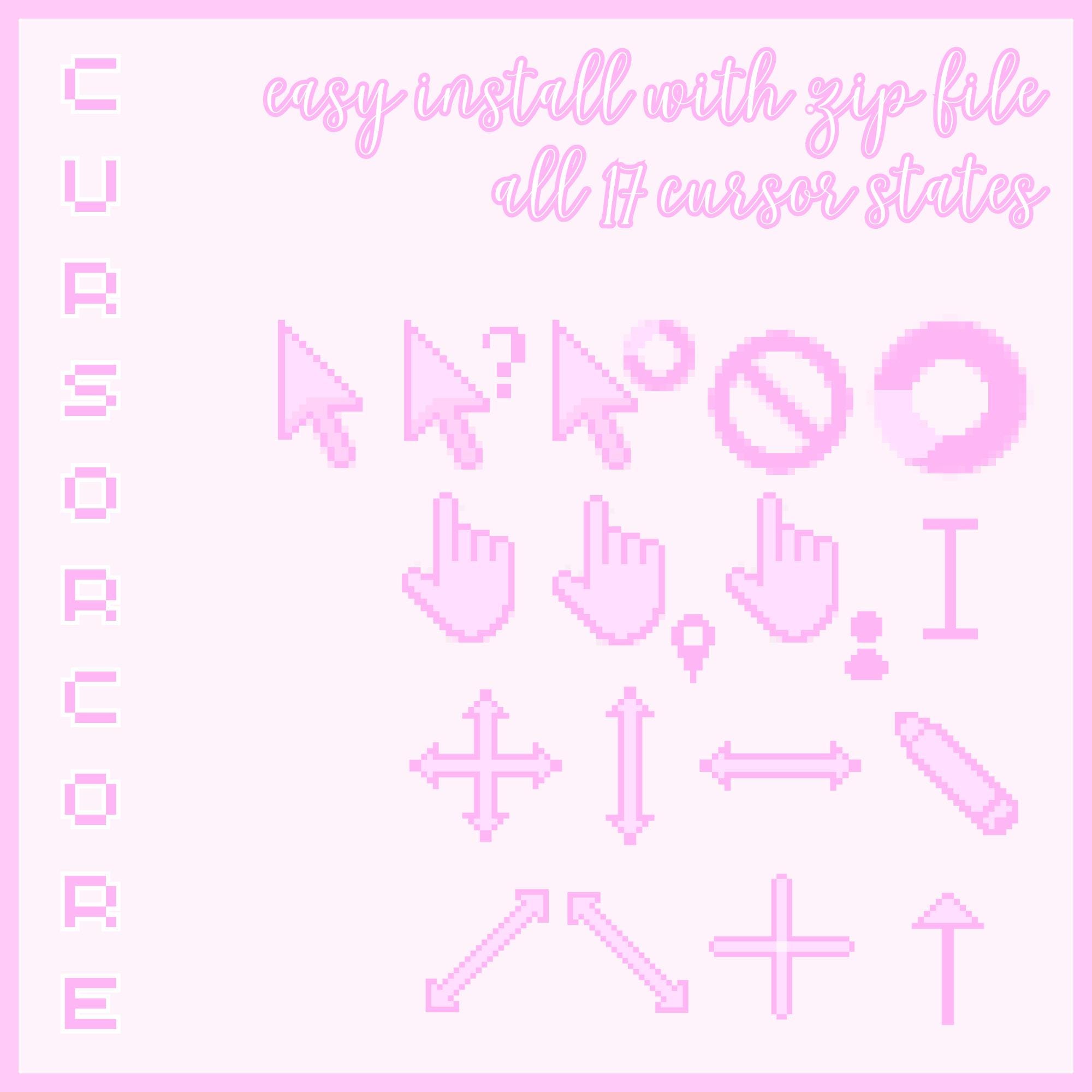 Pink Pastel Mouse Cursors - Full Aesthetic Pack of All 17 States - Etsy
