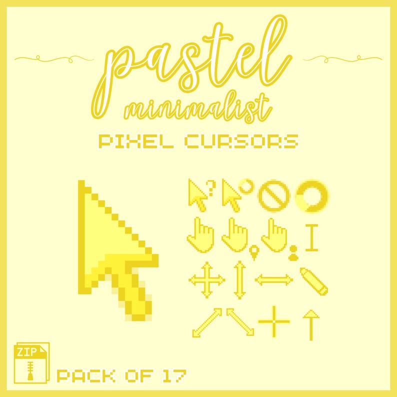 Yellow Pastel Mouse Cursors Full Aesthetic Pack of All 17 States - Etsy