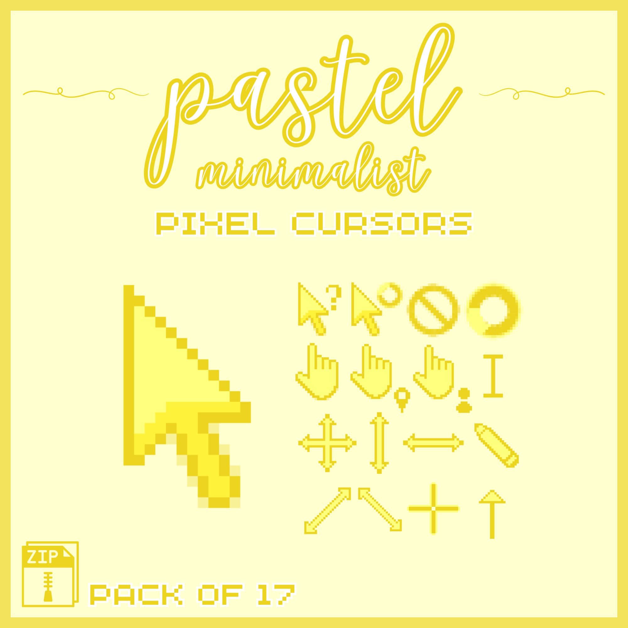 Yellow Pastel Mouse Cursors - Full Aesthetic Pack of All 17 States - Etsy