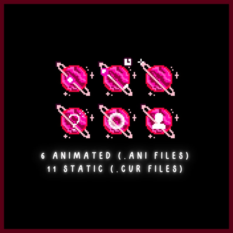 Spacecore Mouse Cursors Full Aesthetic Pack of All 17 States NEBULA RED ...