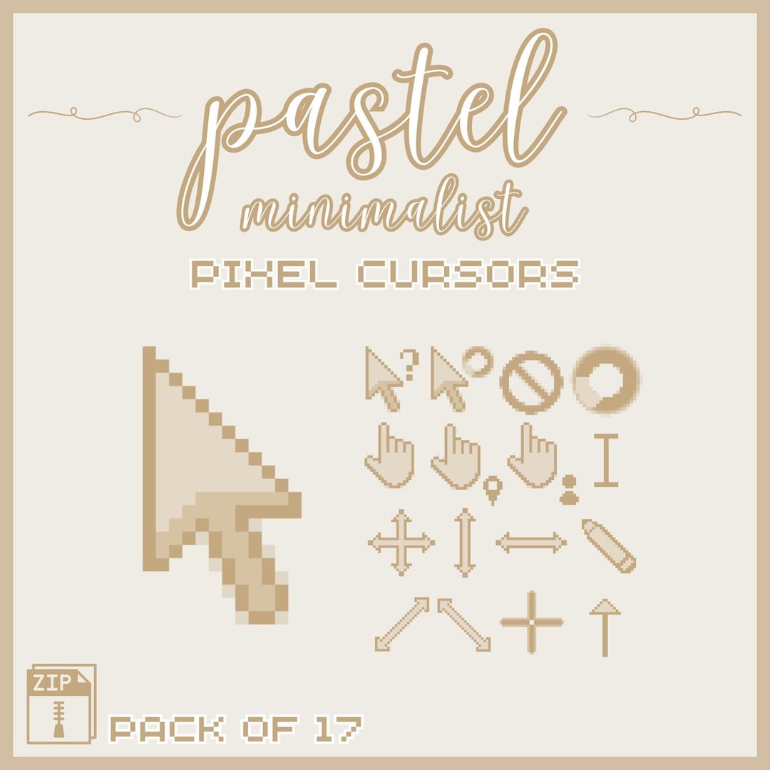 Brown Pastel Mouse Cursors - Full Aesthetic Pack of All 17 States - Etsy