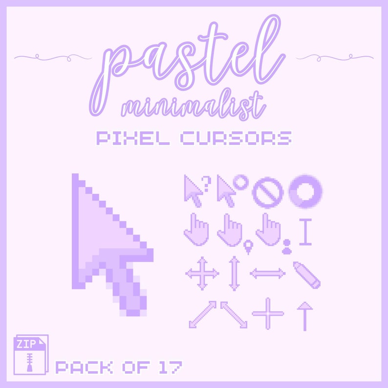Purple Pastel Mouse Cursors - Full Aesthetic Pack of All 17 States - Etsy