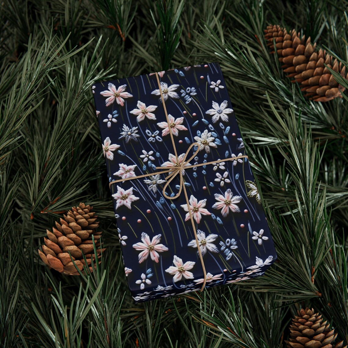 Wildflowers Gift Wrapping Paper,botanical Wrapping Paper,blue Flowers ...