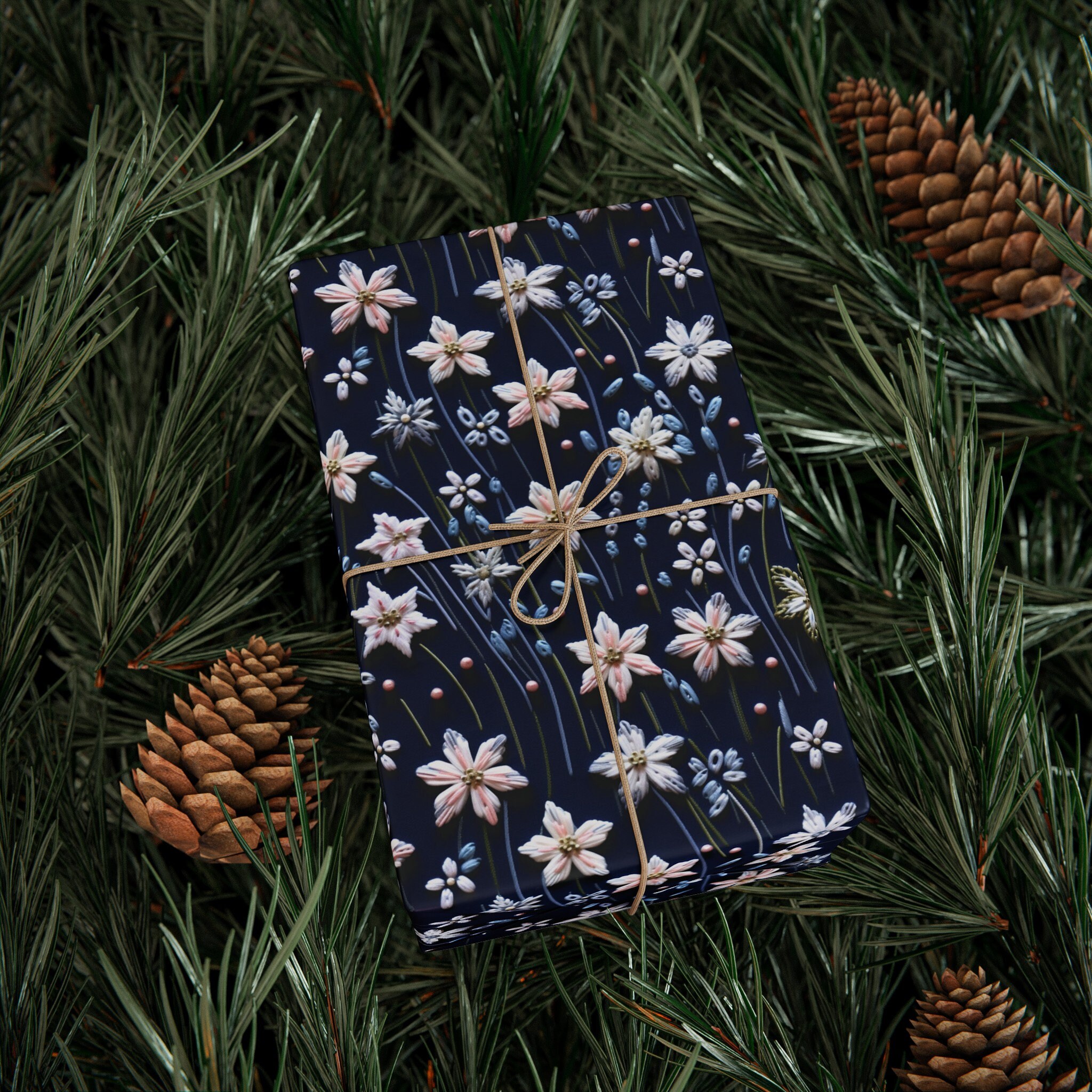 Wildflowers Gift Wrapping Paper,botanical Wrapping Paper,blue Flowers ...