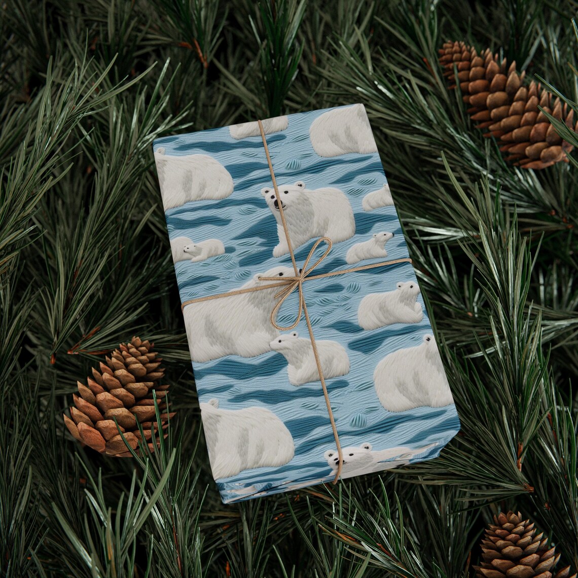 Polar Bear Gift Wrapping Paper,snow Wrapping Papers,cute Christmas Gift ...