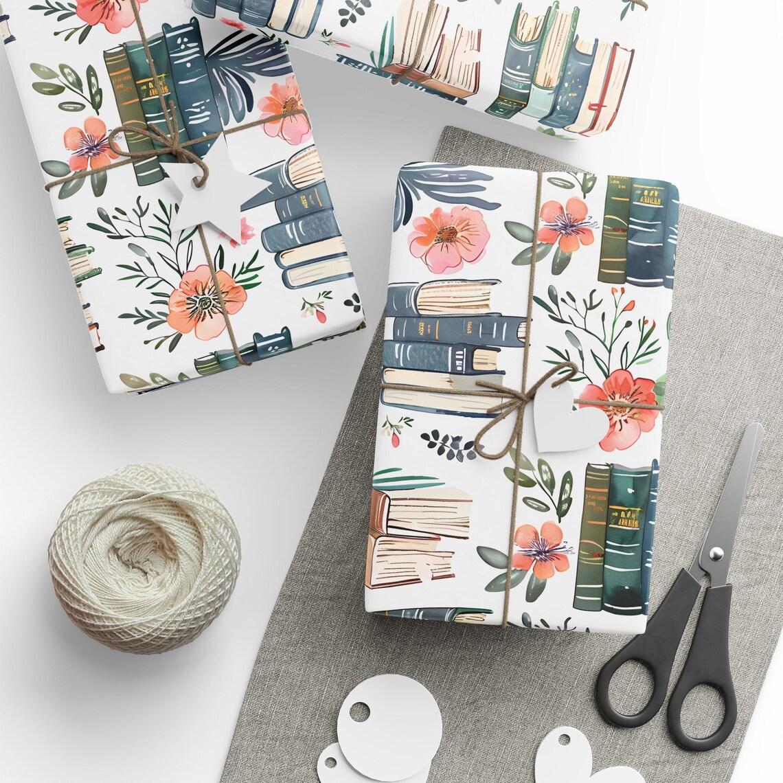 Books Gift Wrapping Paper,wildflowers Wrapping Papers,flower Gift Wraps ...