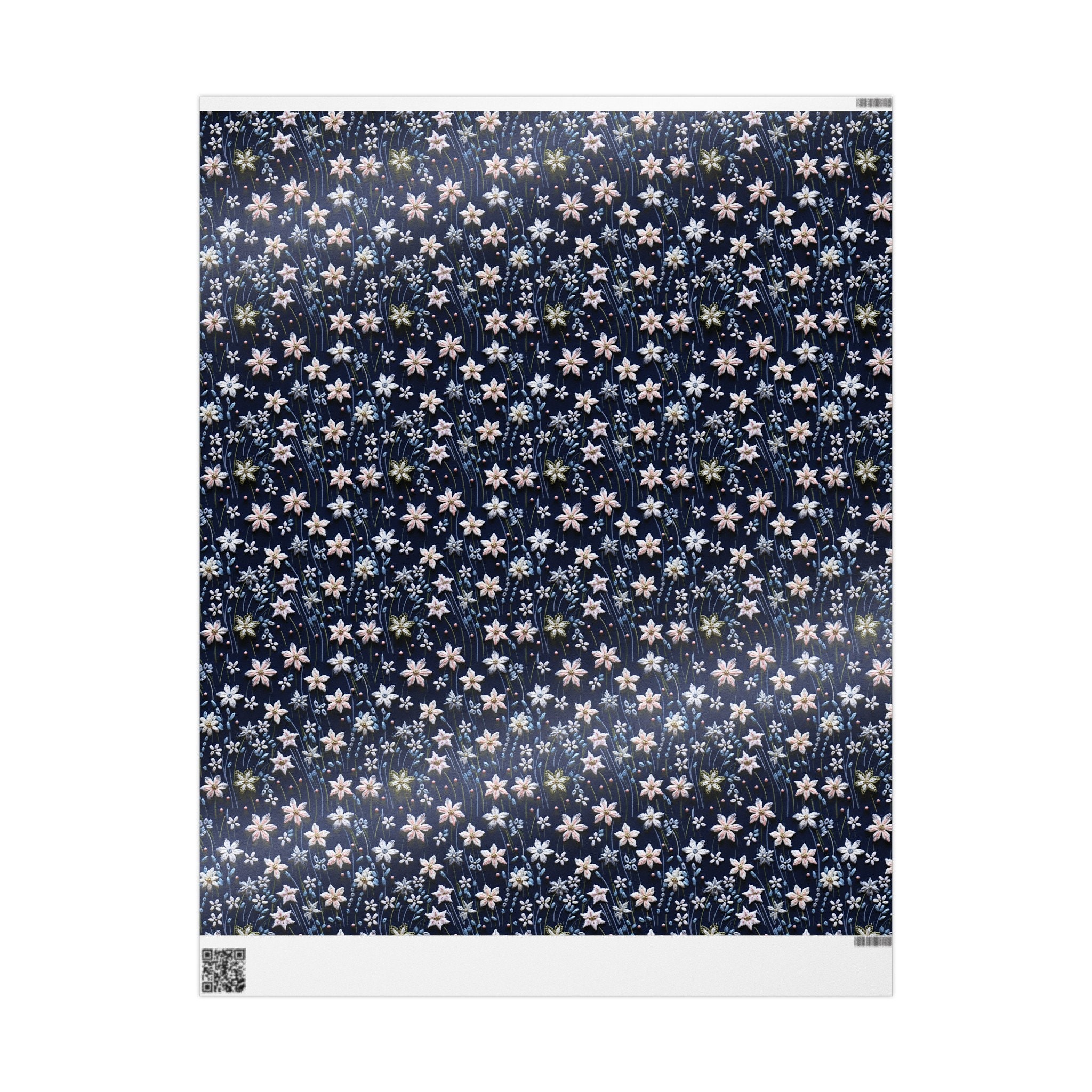 Wildflowers Gift Wrapping Paper,botanical Wrapping Paper,blue Flowers ...