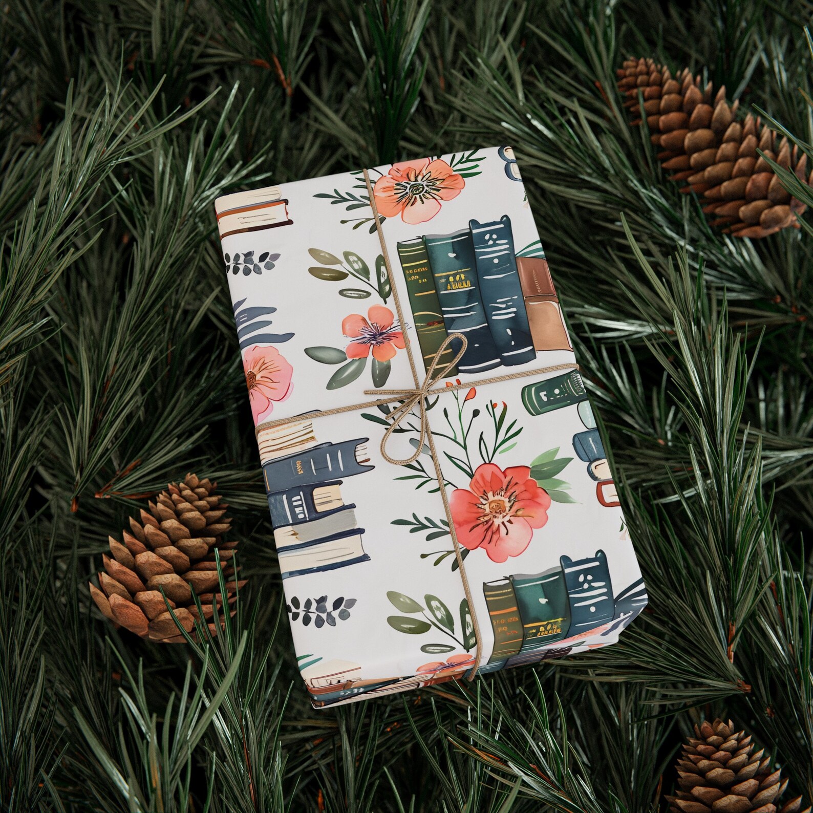 Books Gift Wrapping Paper,wildflowers Wrapping Papers,flower Gift Wraps ...