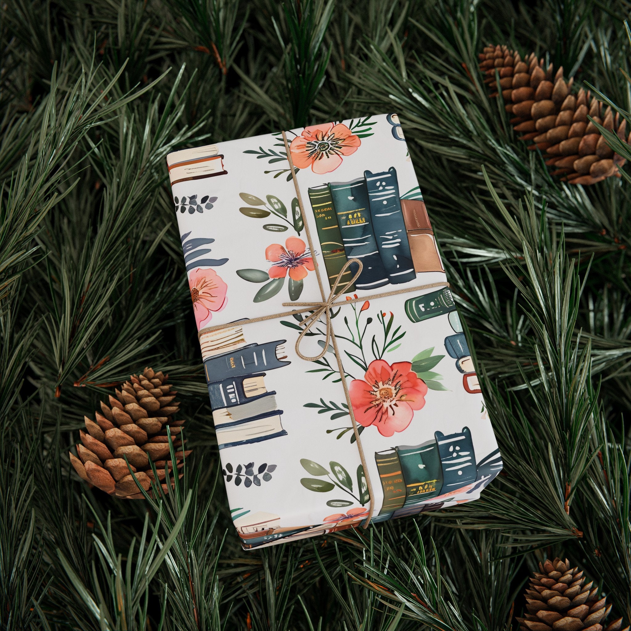 Books Gift Wrapping Paper,wildflowers Wrapping Papers,flower Gift Wraps ...