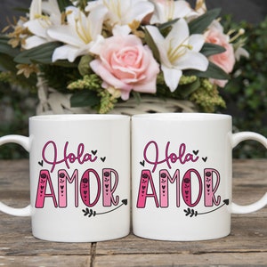Hola Amor Coffee Mug,valentine's Day Mugs,taza De San Valentín,gift for ...