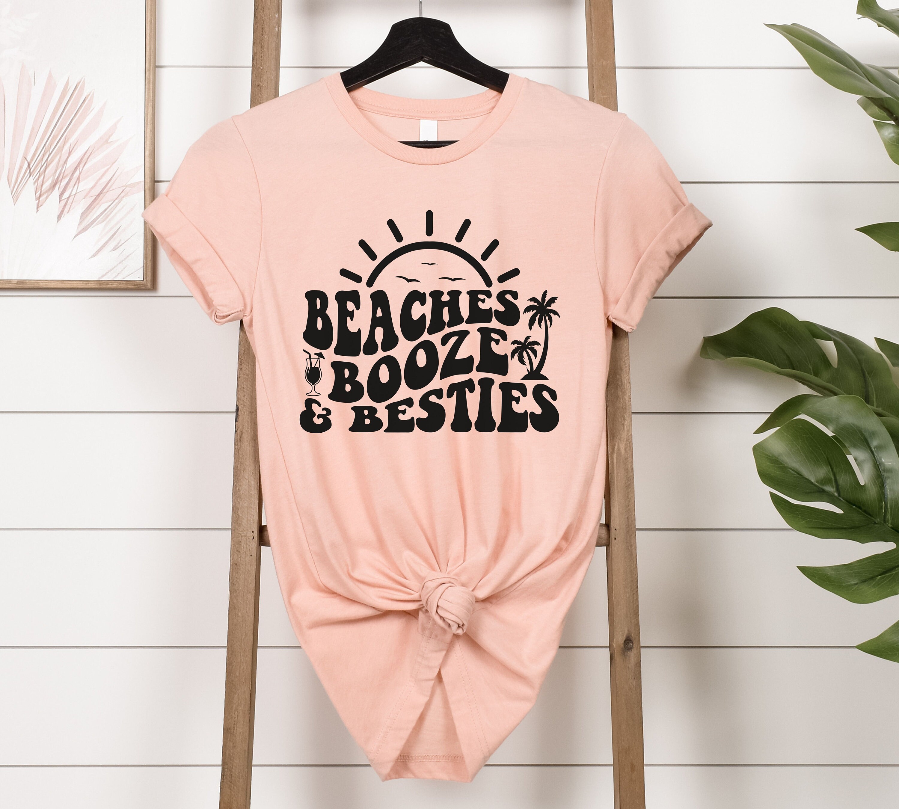 Beach Booze and Besties Unisex T-shirts, Friends Tshirts, Bestfriends ...