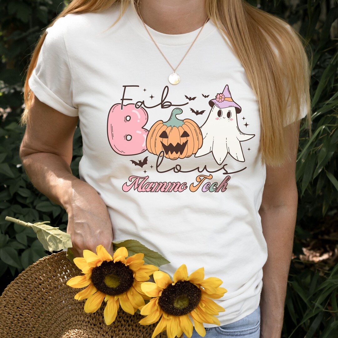 Faboolous Halloween Mammo Tech T-shirt,funny Mammo Tee,cute Ghost ...