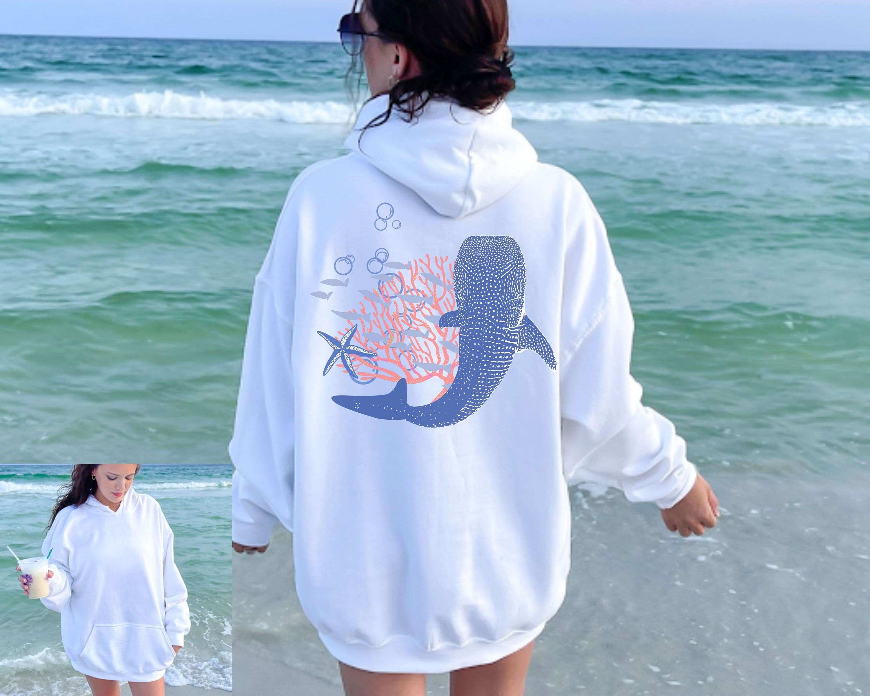 Whale Shark Hooded Sweatshirt,whale Oversized Hoodie,whale Ocean ...
