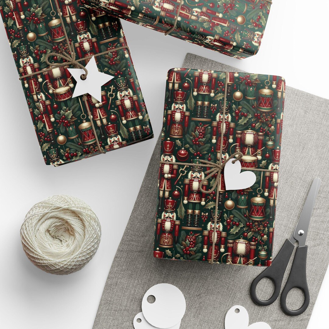 Nutcracker Gift Wrapping Paper,nutcracker Gift Wrap,christmas Paper ...